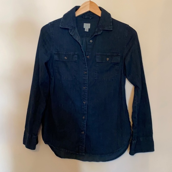 a new day | Tops | A New Day Dark Denim Button Down Shirt | Poshmark